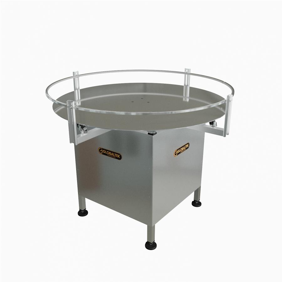 GLOBALTEK Stainless Steel Enclosed Frame Accumulation Rotary Table