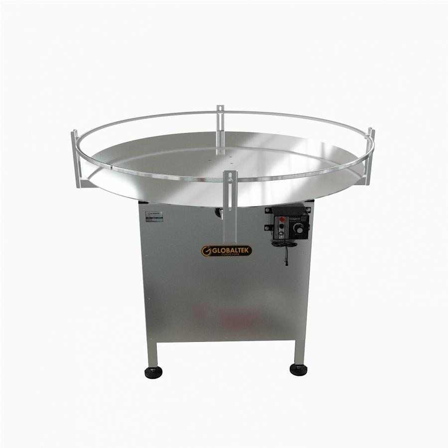 GLOBALTEK Stainless Steel Enclosed Frame Accumulation Rotary Table