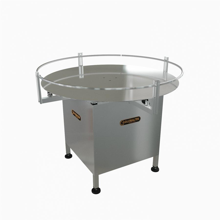 GLOBALTEK Stainless Steel Enclosed Frame Accumulation Rotary Table