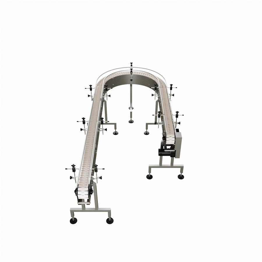 GLOBALTEK Stainless Steel 180 Degrees U-Shape Conveyor Line System - 4. ...