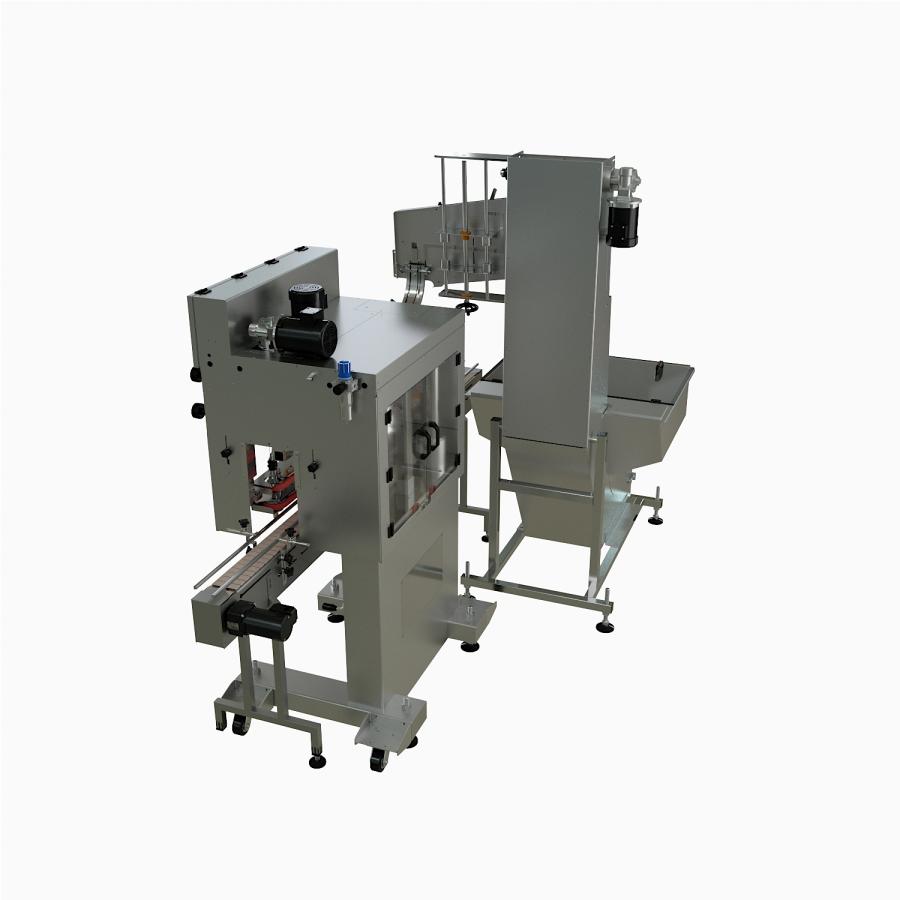 GlobalTek® Cap-It Automatic Inline Spindle Capper with Upright Feeder