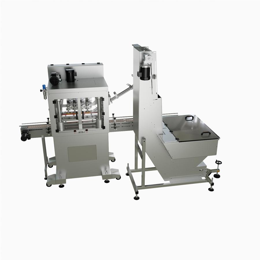 GlobalTek® Cap-It Automatic Inline Spindle Capper with Upright Feeder